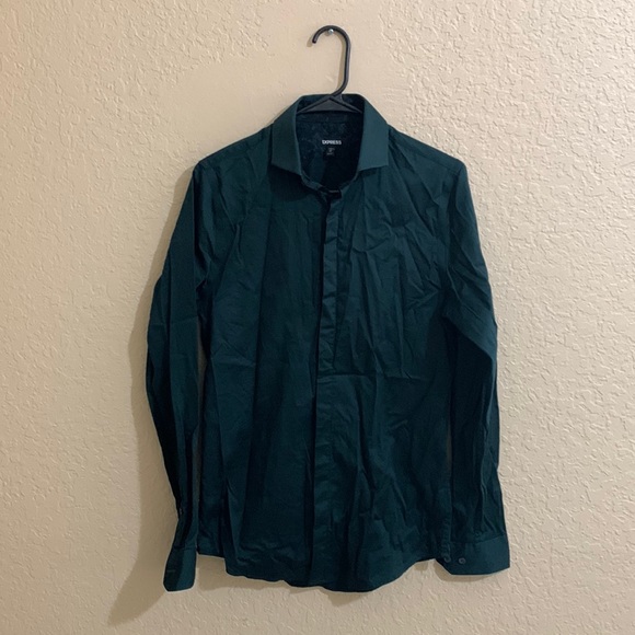 Express | Shirts | Express Green Long Sleeve Dress Shirt | Poshmark